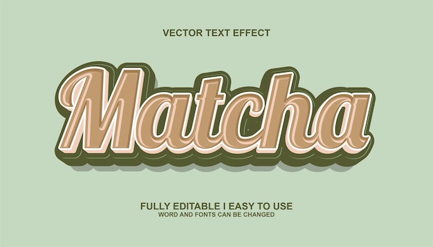 Premium Vector Matcha 3d Editable Vector Text Effect Trendy Style