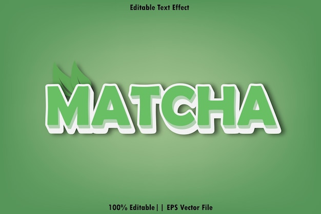 Premium Vector Matcha Editable Text Effect Gradient Style