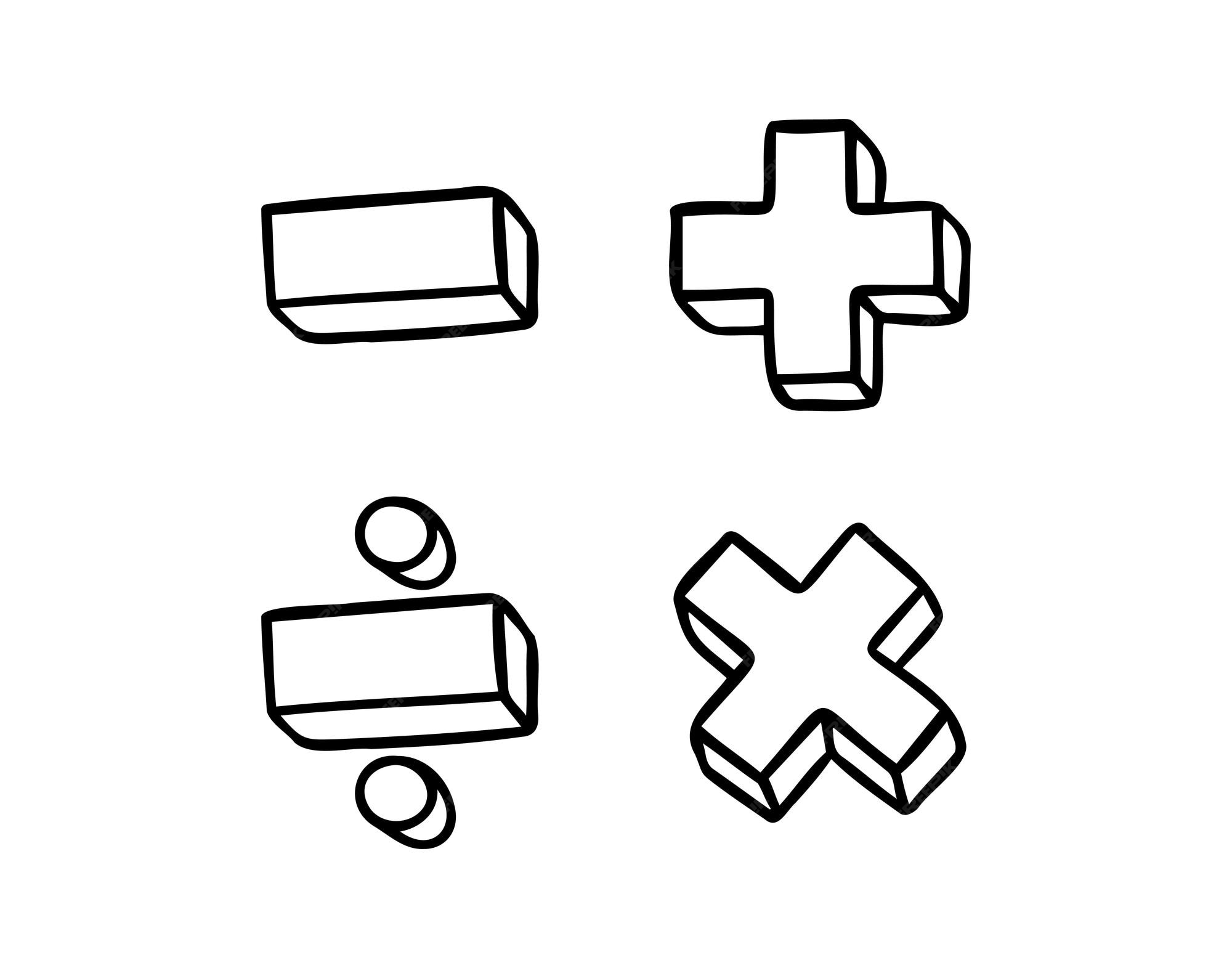 Premium Vector | Math symbols divide and multiply minus and plus doodle ... Premium Vector | Math symbols divide and multiply minus and plus doodle ...