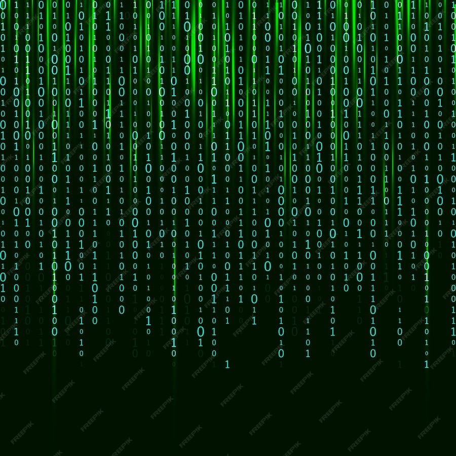 Premium Vector | Matrix background vector Binary code matrix Digital background with numbers on ...