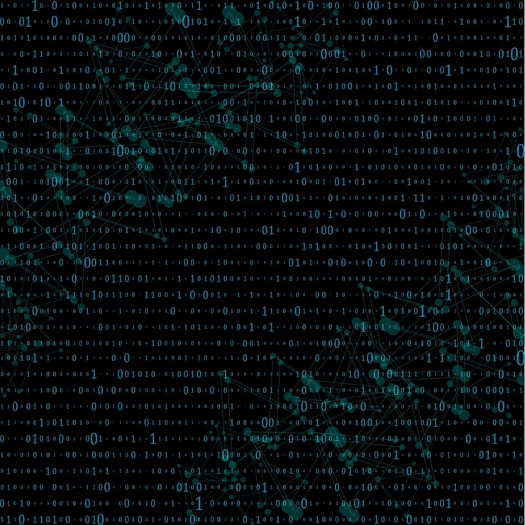 Premium Vector | Matrix background with numbers on the screen binary code zero one coding data ...