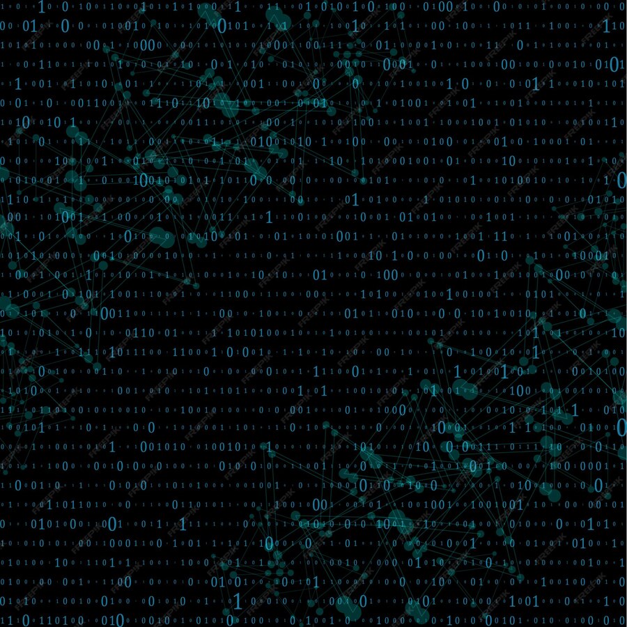 Premium Vector | Matrix background with numbers on the screen binary code zero one coding data ...
