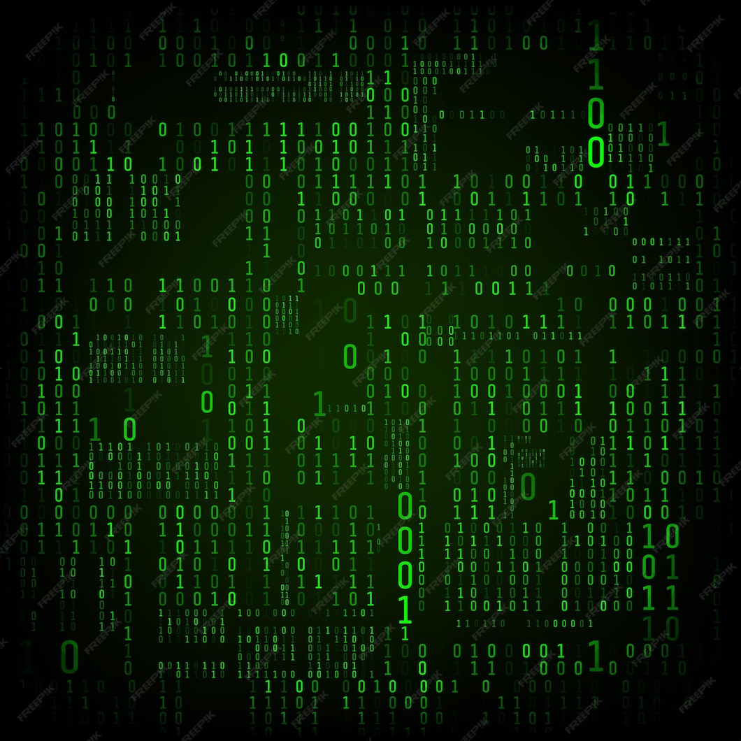 Premium Vector | Matrix of binary numbers. binary computer code. green digital numbers ...