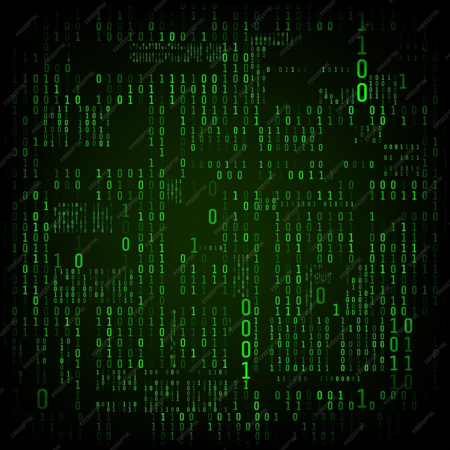 Premium Vector | Matrix of binary numbers. binary computer code. green digital numbers ...