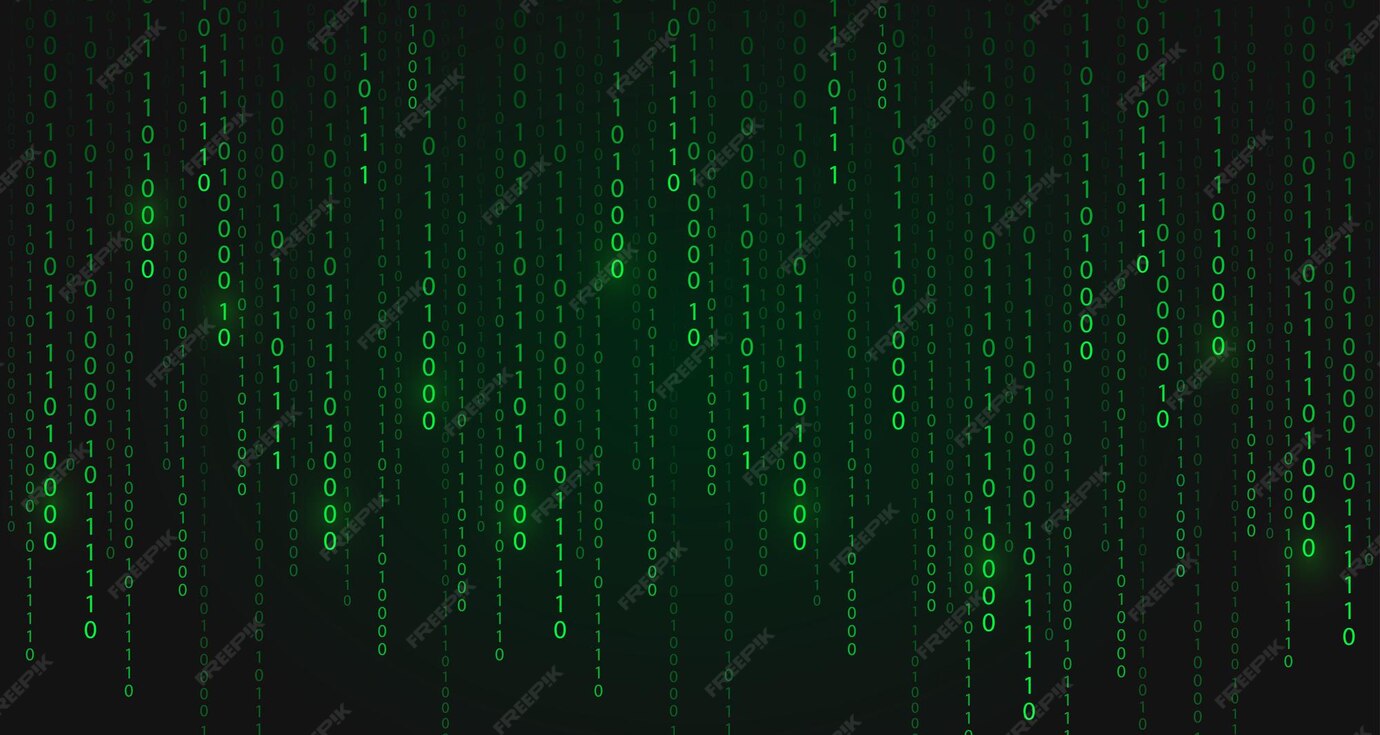 Premium Vector Matrix Style Binary Code Programming Code Falling Numbers Vector Illustration