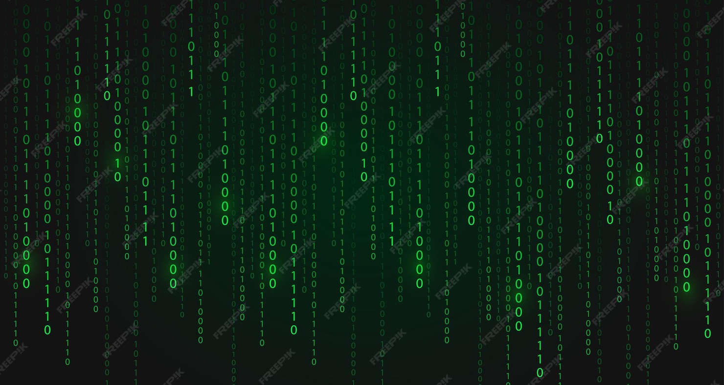 Premium Vector Matrix Style Binary Code Programming Code Falling
