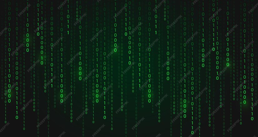 Premium Vector | Matrix style binary code programming code falling numbers vector illustration