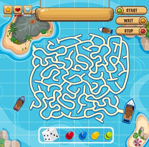 Premium Vector | Fun maze game template Premium Vector | Fun maze game template