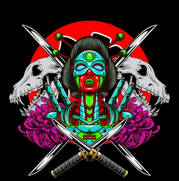Premium Vector Mecha Samurai Illustration With Premium Quality Stock