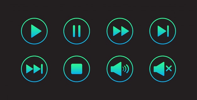 Premium Vector | Media player control buttons. Premium Vector | Media player control buttons.