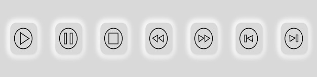 Media player control icon Play pauze stop terugspoelen knop set symbool ... Media player control icon Play pauze stop terugspoelen knop set symbool ...