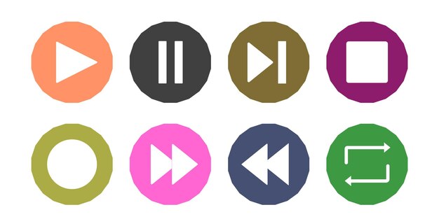 Premium Vector | Media player control icon set Play and pause buttons ... Premium Vector | Media player control icon set Play and pause buttons ...