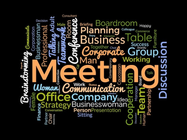 Premium Vector | Meeting wordcloud template Business concept vector ... Premium Vector | Meeting wordcloud template Business concept vector ...