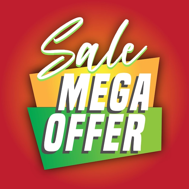 Premium Vector | Mega sale offer badge or banner Premium Vector | Mega sale offer badge or banner
