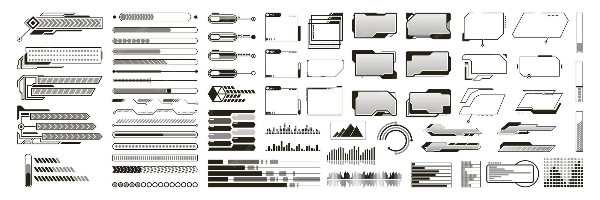 Premium Vector | Mega set Futuristic Hud elements Futuristic virtual graphic touch user ...