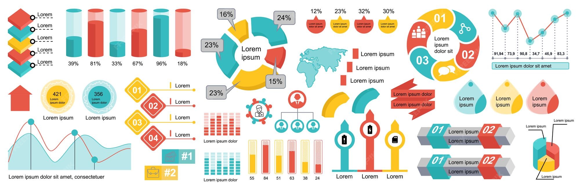 Premium Vector | Mega set of infographic elements data visualization ...
