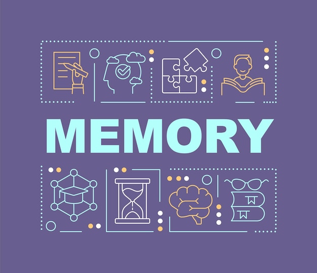 Premium Vector | Memory word concepts violet banner Premium Vector | Memory word concepts violet banner