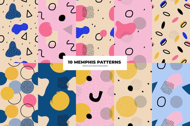 Premium Vector | Memphis pattern set Premium Vector | Memphis pattern set