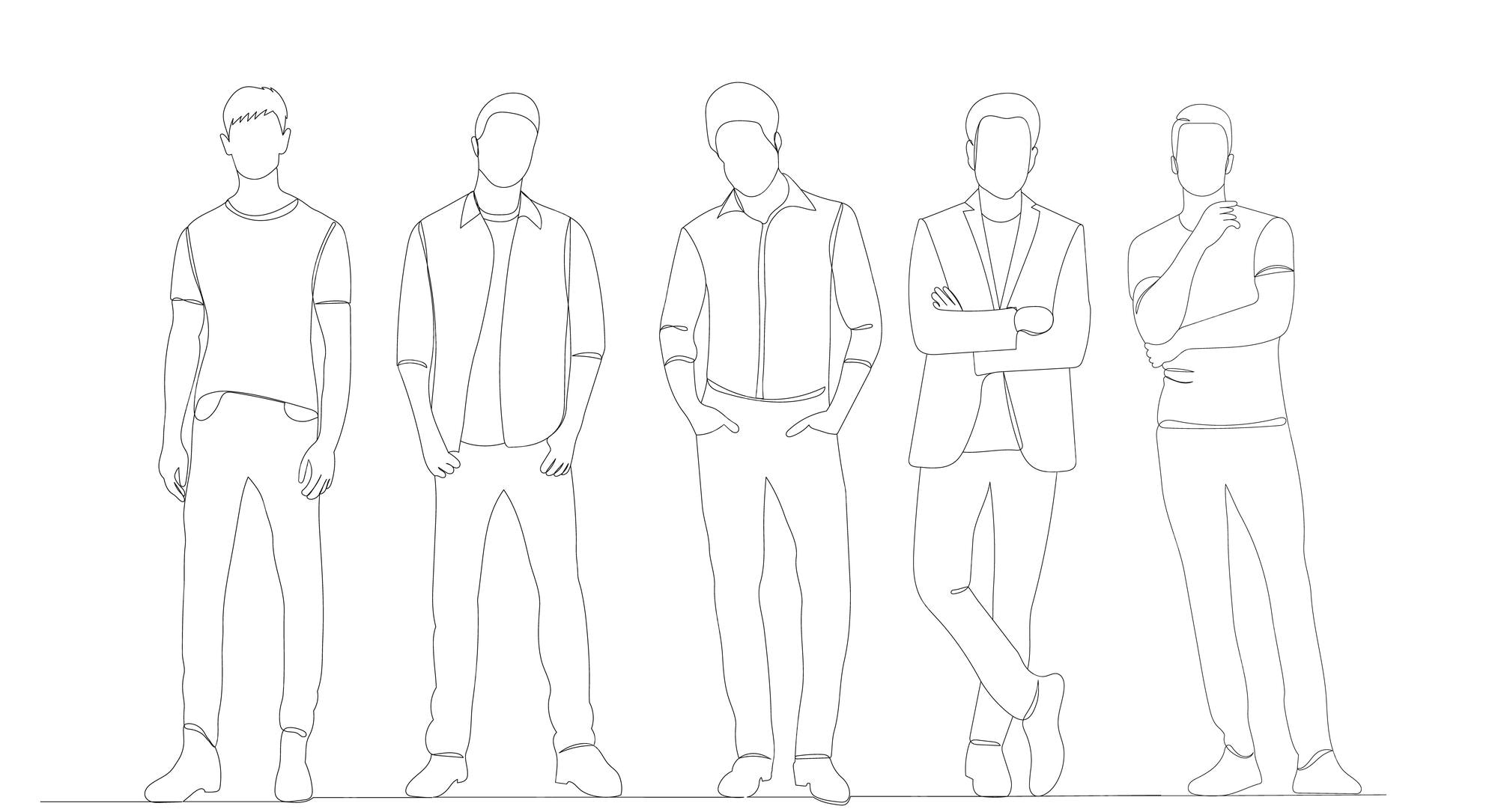 Premium Vector Men Drawing By One Continuous Line Vector