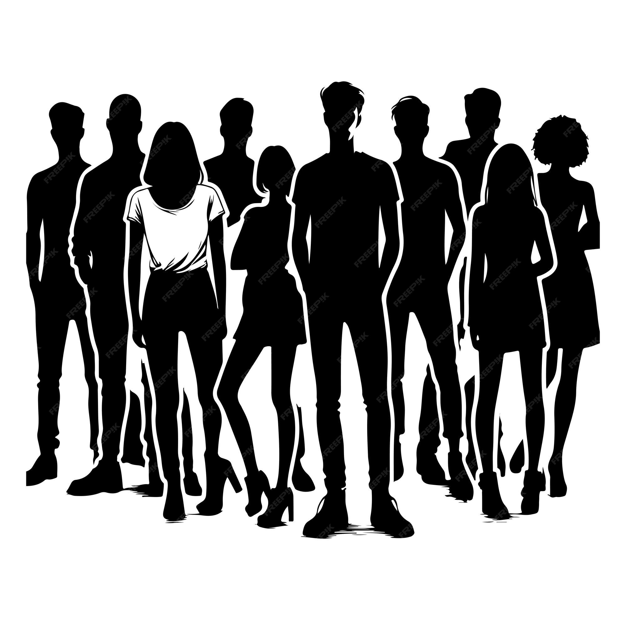 Premium Vector Men Women Group Friends Crowd People Vector