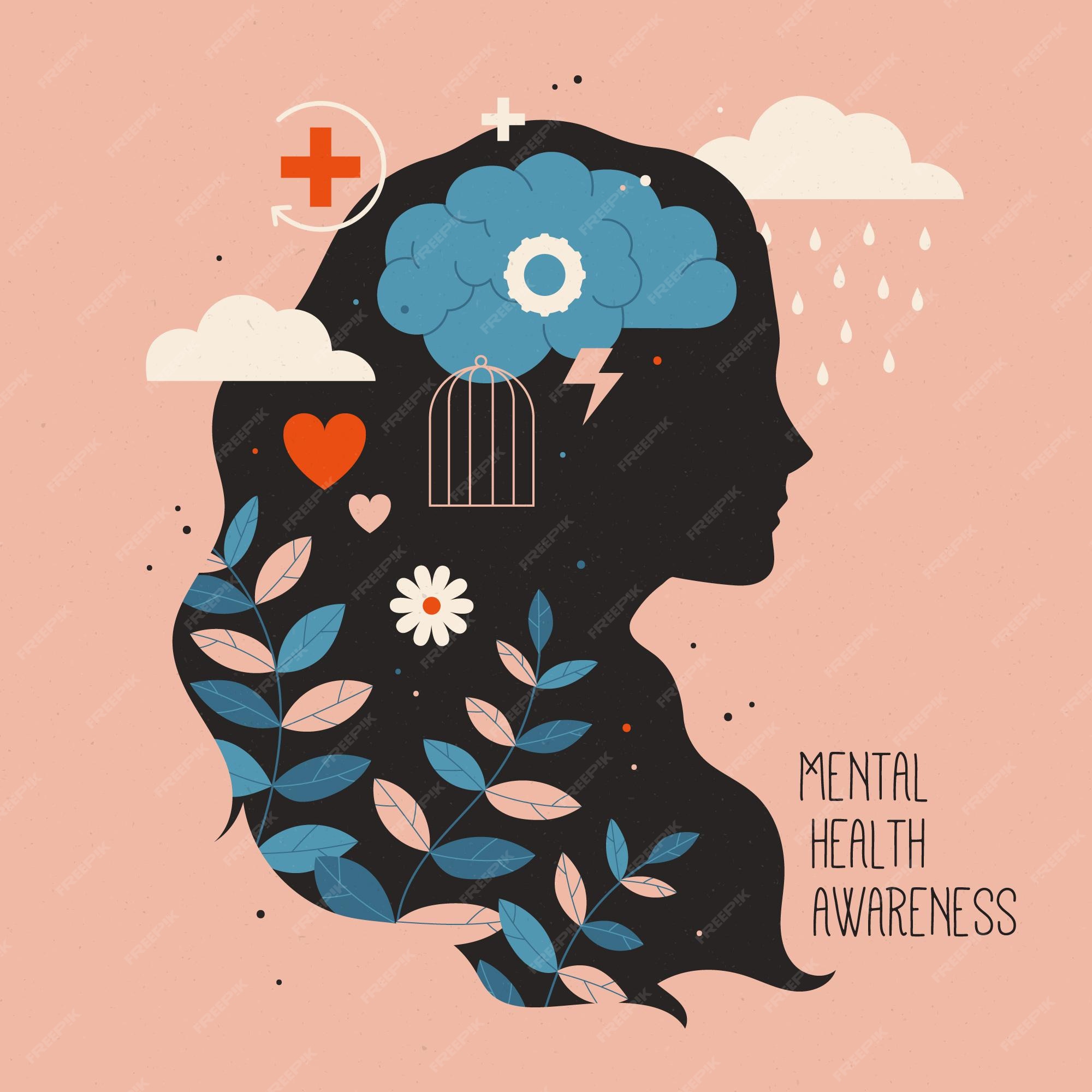 Premium Vector | Mental health awareness concept Premium Vector | Mental health awareness concept