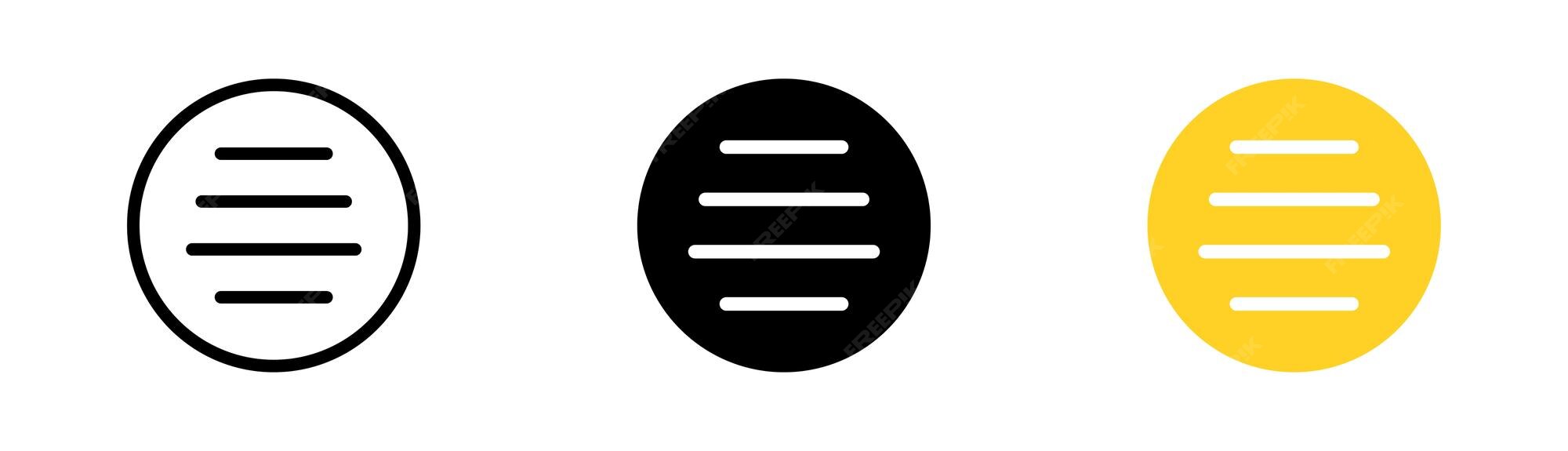 메뉴 단추 설정 아이콘 타일 슬라이더 설정 센터링 정렬 응용 프로그램 제어판 체크리스트 정렬 벡터 아이콘은 흰색 배경에 검정 및