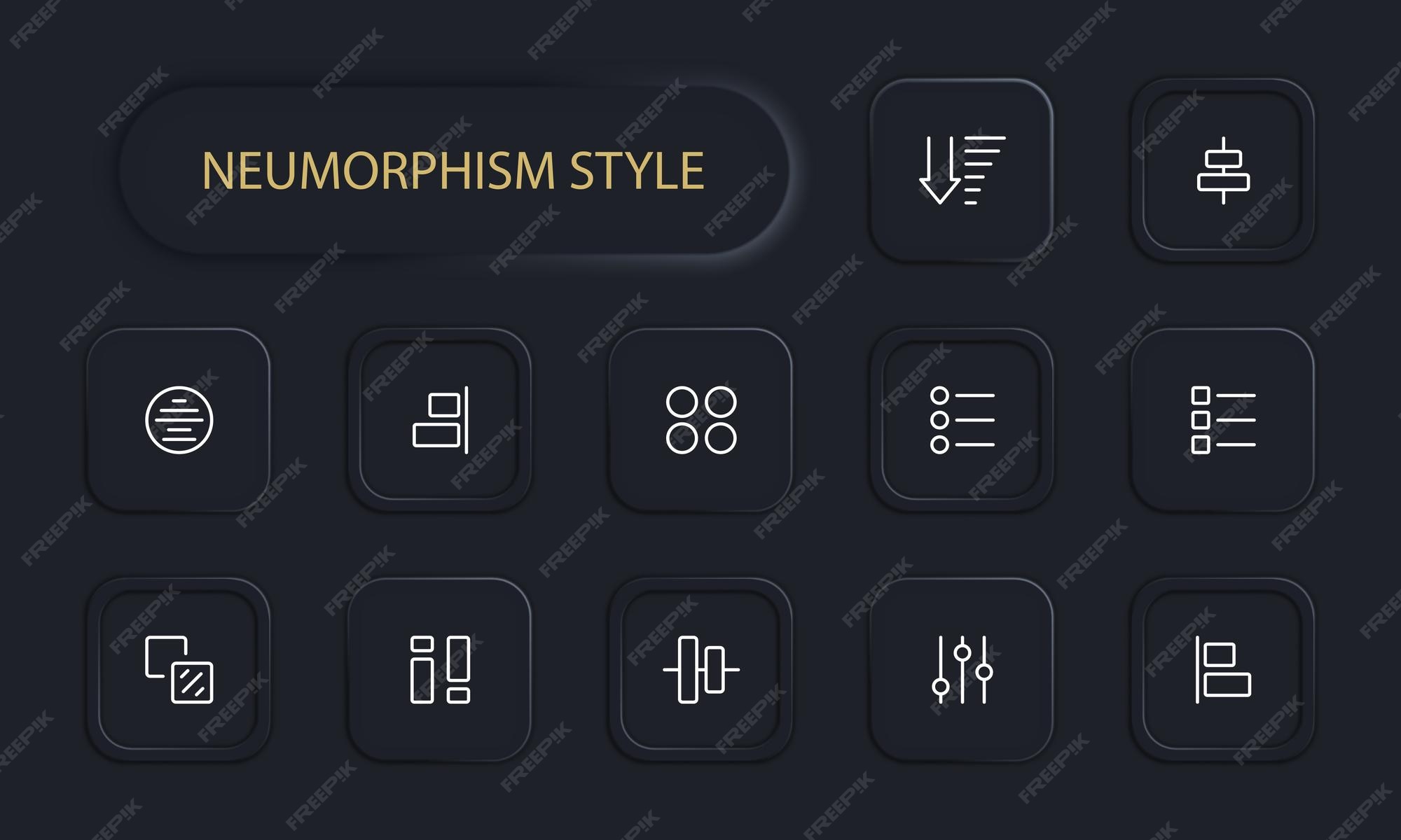 Premium Vector | Menu buttons set icon tiles squares arrows lists application buttons alignment ...