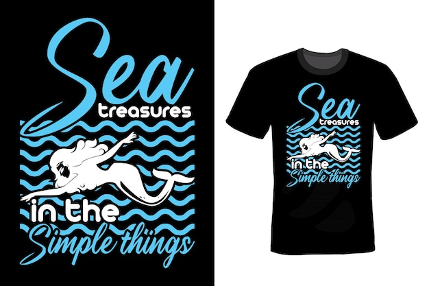 Premium Vector Mermaid T Shirt Design Typography Vintage