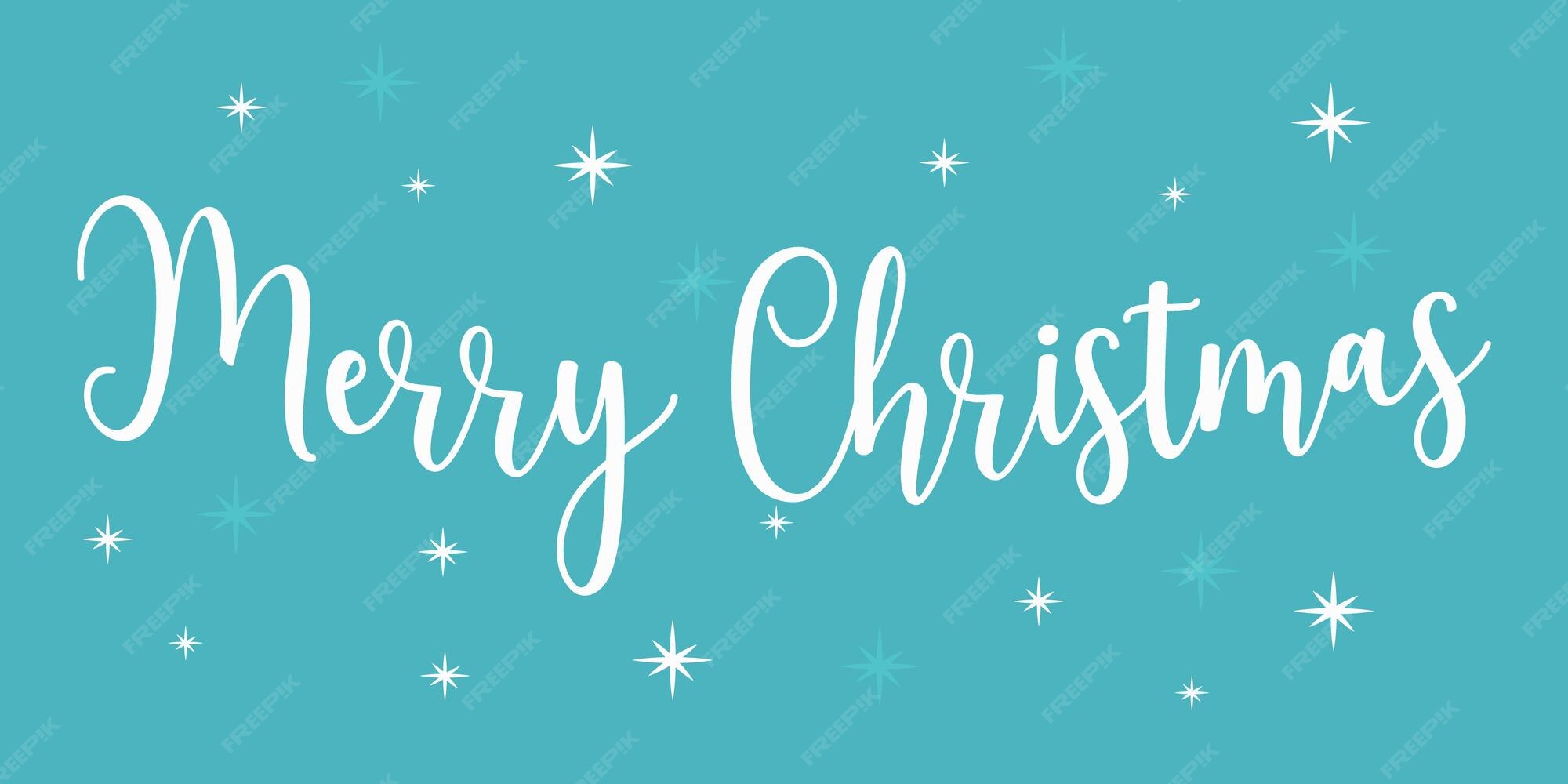 Premium Vector Merry Christmas Lettering Vector Illustration In Flat