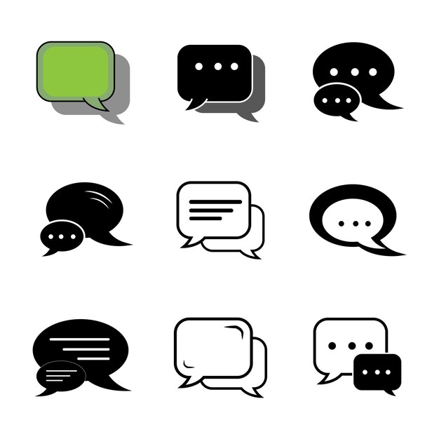 Premium Vector | Message icon logo vector design template Premium Vector | Message icon logo vector design template