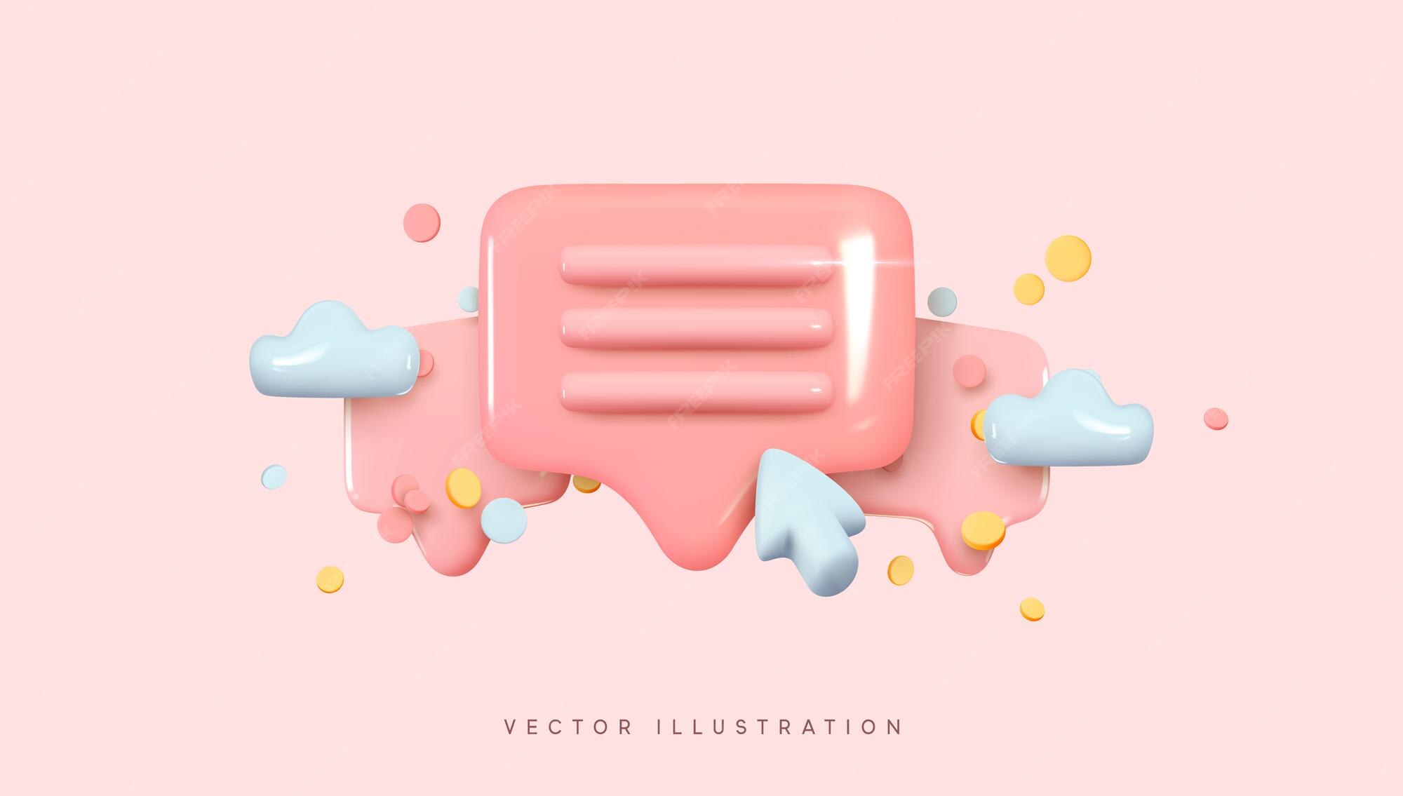 Premium Vector | Message notification icon. cloud new message realistic ...