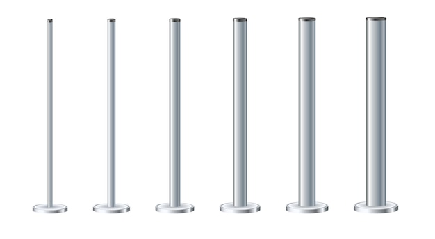 Premium Vector | Metal poles with different diameters metal columns ... Premium Vector | Metal poles with different diameters metal columns ...