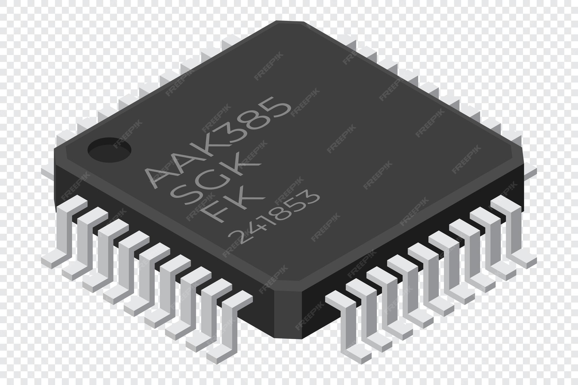 Premium Vector Microchip Computer Electronic Component Microchip Icon