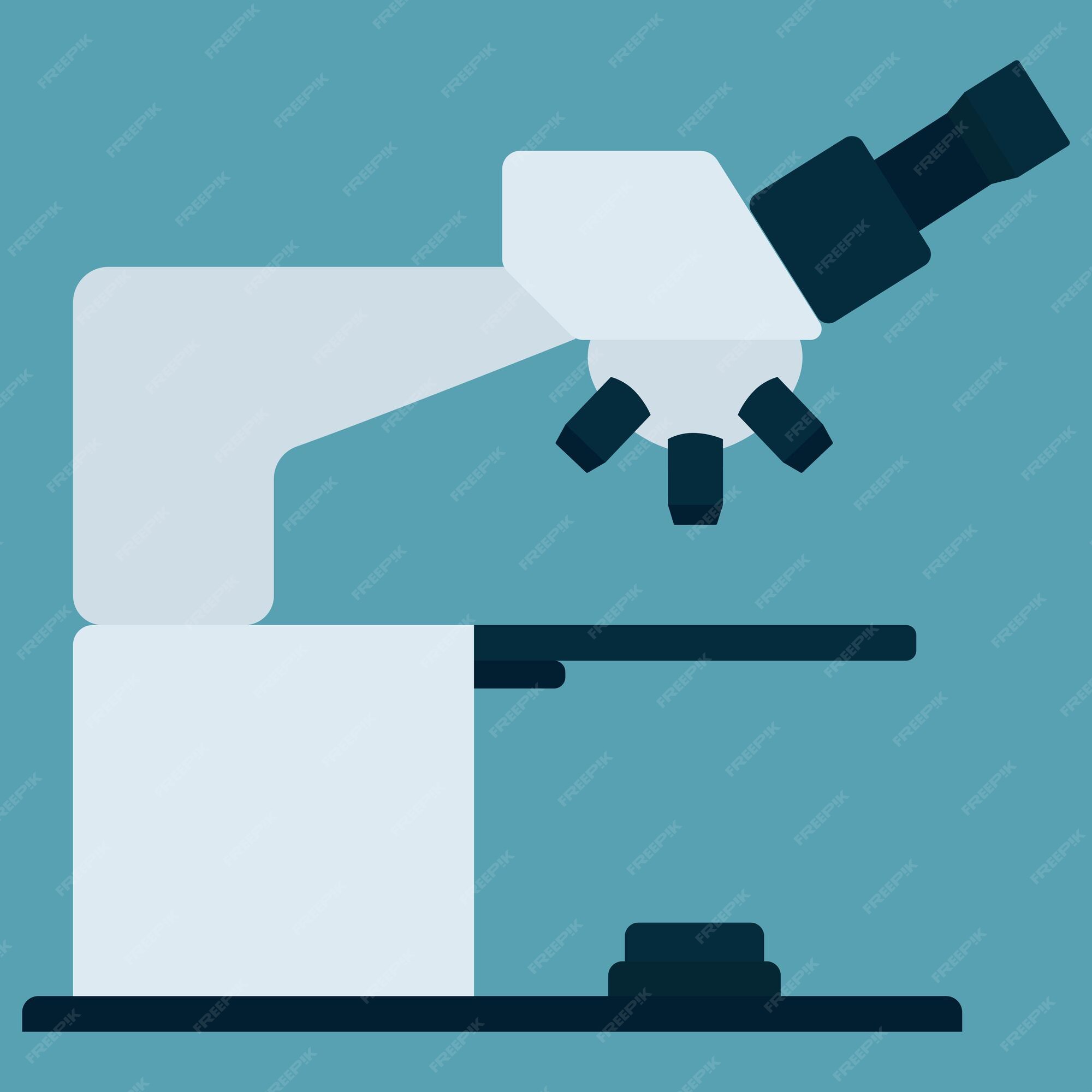 Premium Vector | Microscope flat icon on blue background flat vector ... Premium Vector | Microscope flat icon on blue background flat vector ...