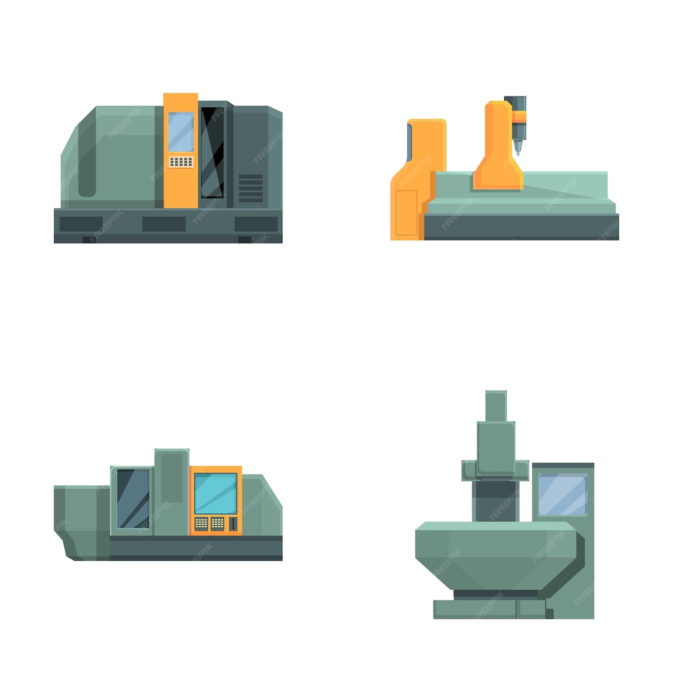 Premium Vector | Mill controller icons set cartoon vector Computer ... Premium Vector | Mill controller icons set cartoon vector Computer ...