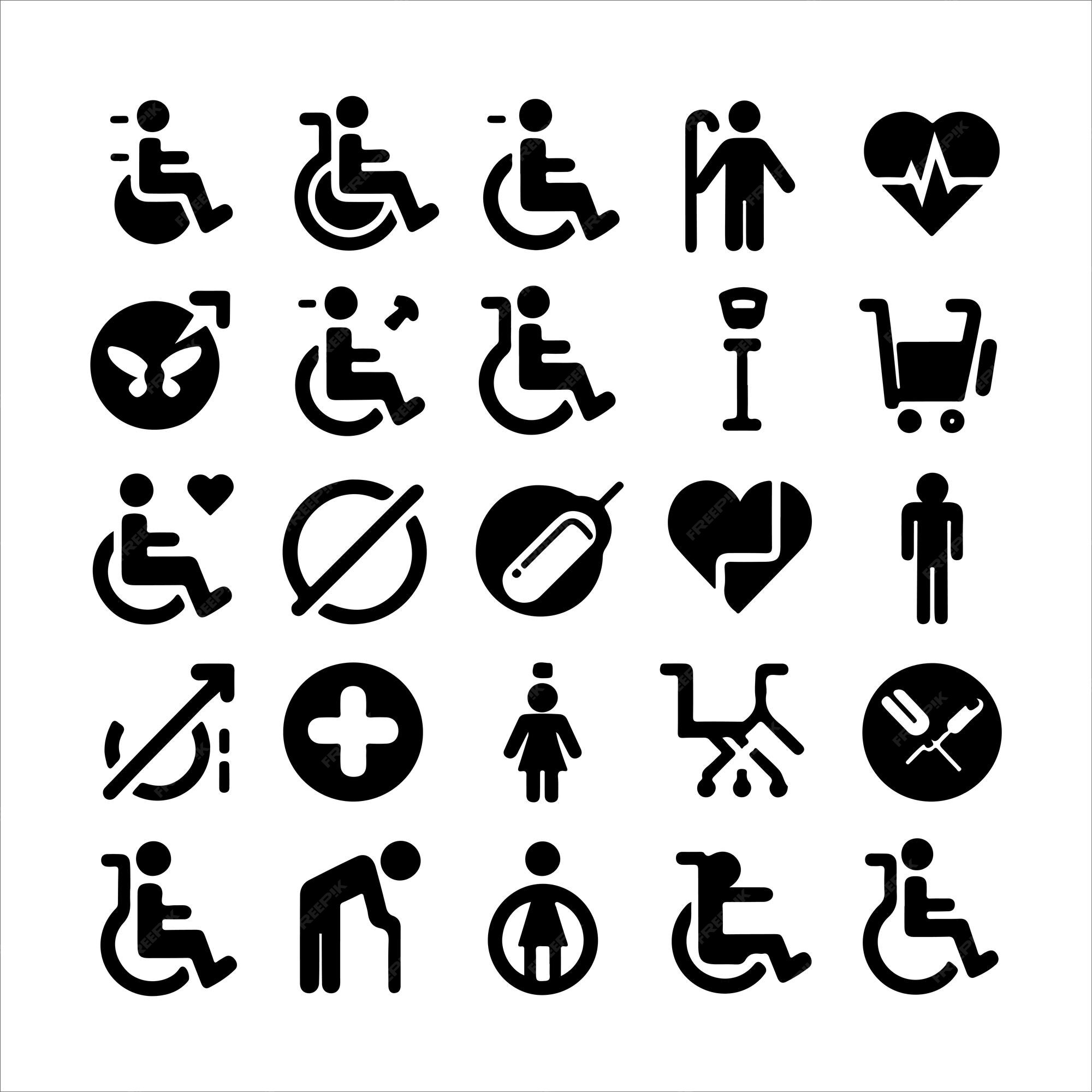 Minimal Disabled Icons silhouette vector | Premium AI-generated vector Minimal Disabled Icons silhouette vector | Premium AI-generated vector