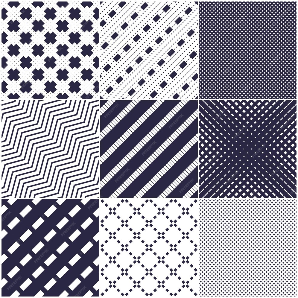Premium Vector Minimal Lines Vector Seamless Patterns Set Abstract Backgrounds Collection