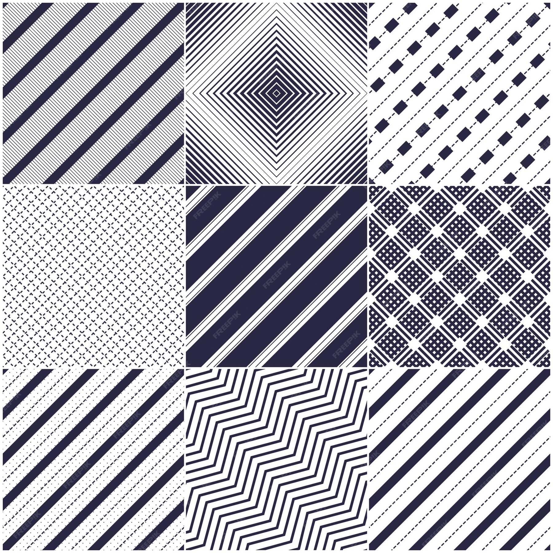 Premium Vector Minimal Lines Vector Seamless Patterns Set Abstract Backgrounds Collection