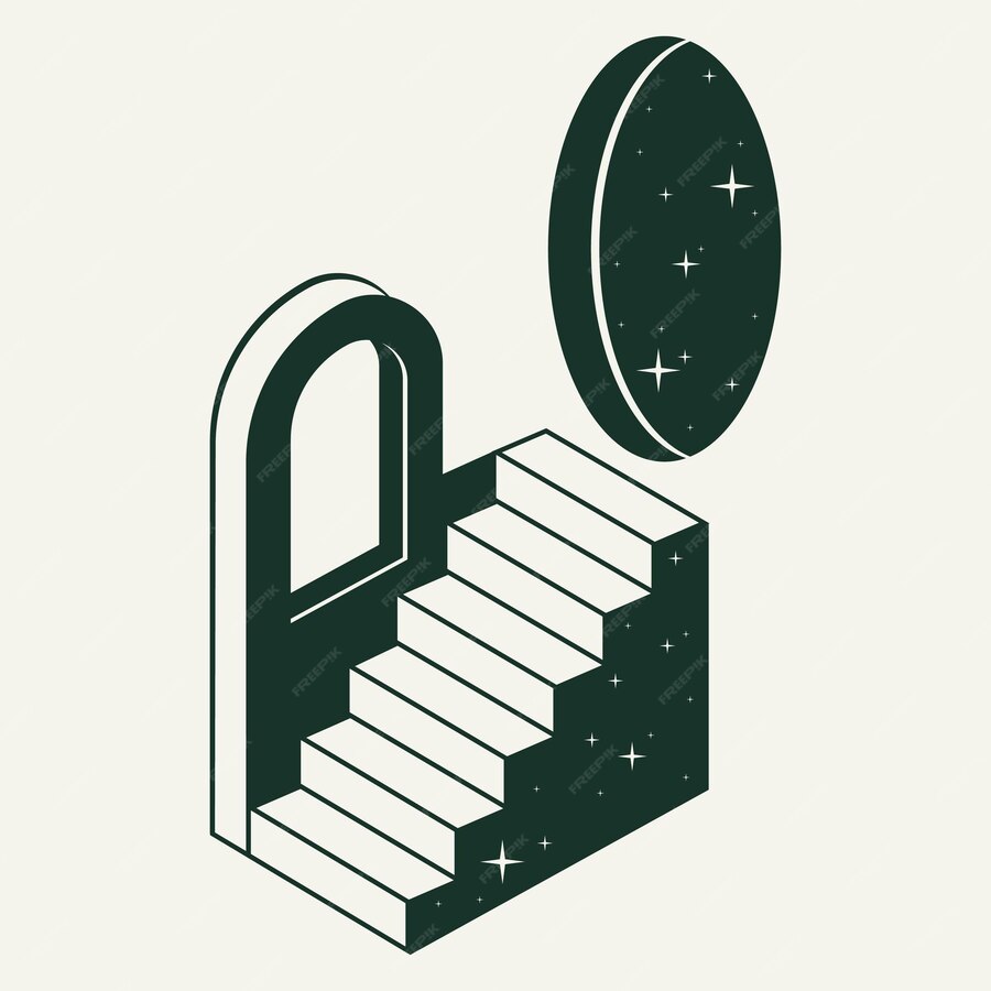 Premium Vector | Minimal monochrome staircase Geometric abstract ... Premium Vector | Minimal monochrome staircase Geometric abstract ...