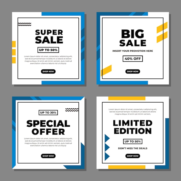 Premium Vector | Minimal social media post template Premium Vector | Minimal social media post template