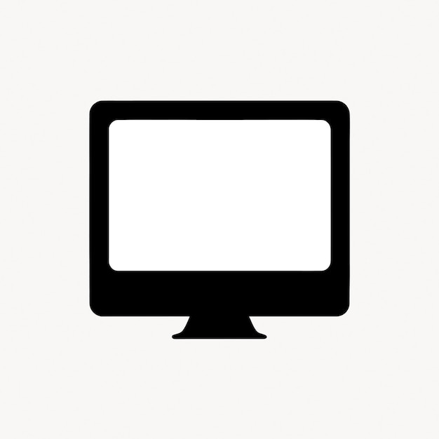 Premium Vector | Minimalist black computer monitor icon Premium Vector | Minimalist black computer monitor icon