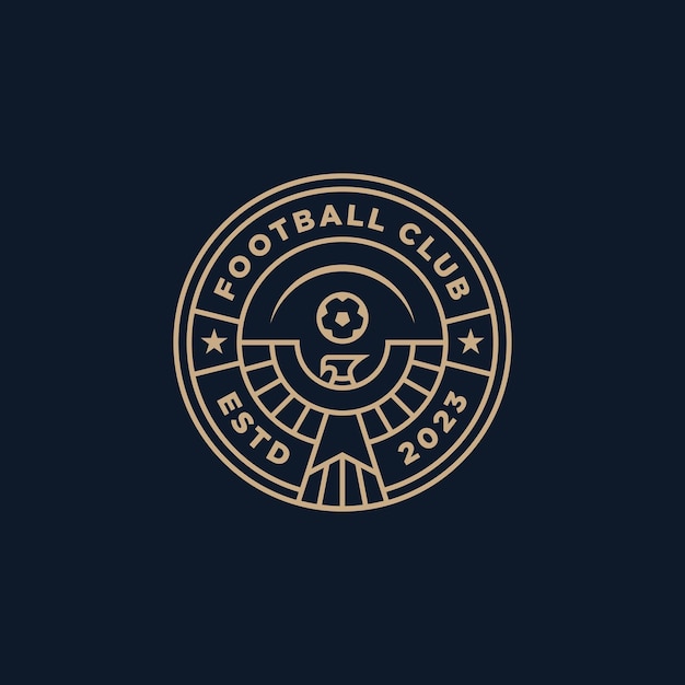 Premium Vector | Minimalist soccer football club emblem badge line art ... Premium Vector | Minimalist soccer football club emblem badge line art ...