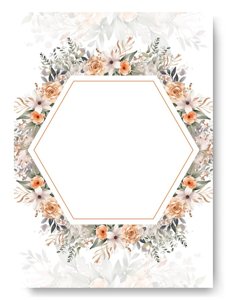 Premium Vector Minimalist Wedding Card Template With Nude Rose Flower And Leave Watercolor