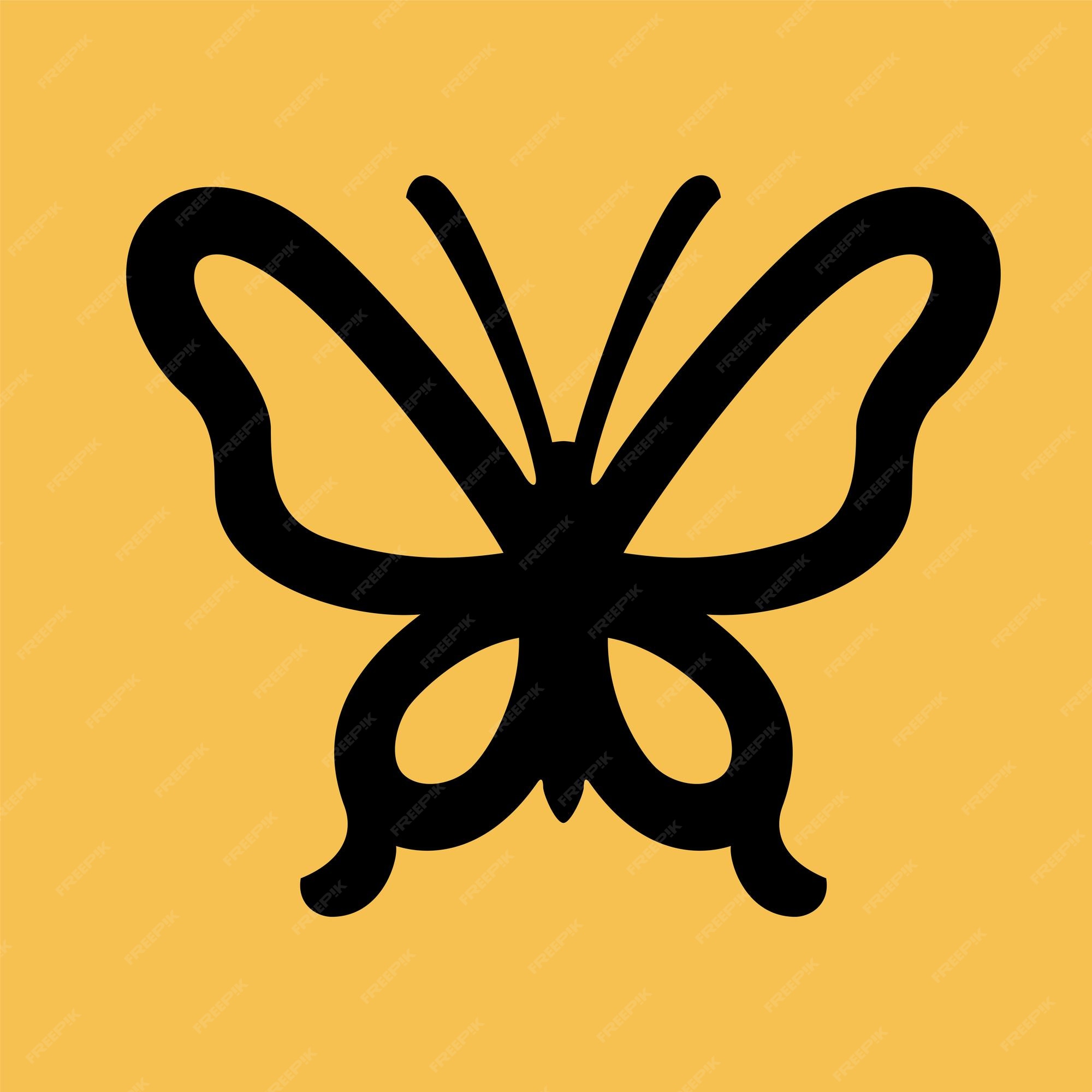 Premium Vector Minimalistic Outline Butterfly Tattoo