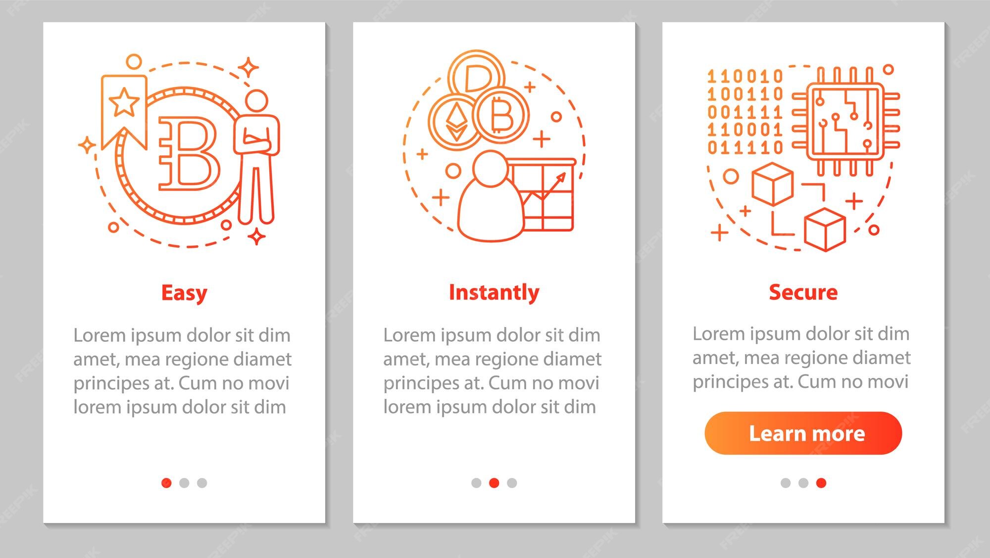 Premium Vector Mining Business Onboarding Mobile App Page Screen With Linear Concepts