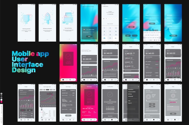 Premium Vector | Mobile app design, UI UX. Premium Vector | Mobile app design, UI UX.