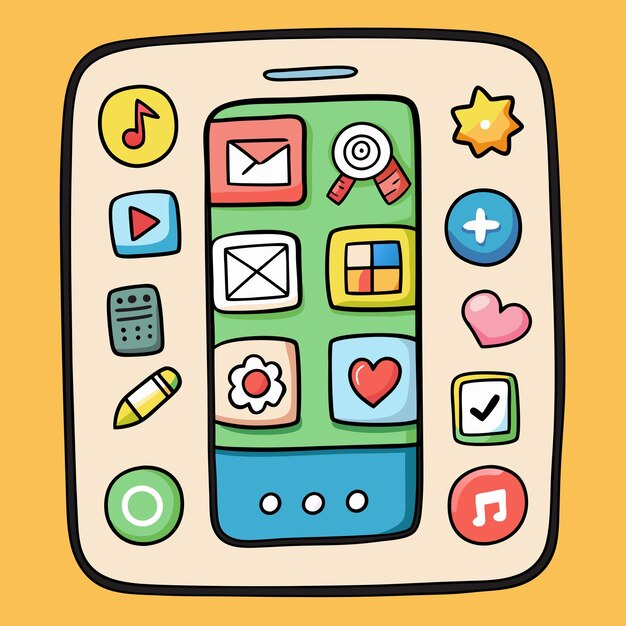 Premium Vector | Mobile app icons set vector Premium Vector | Mobile app icons set vector
