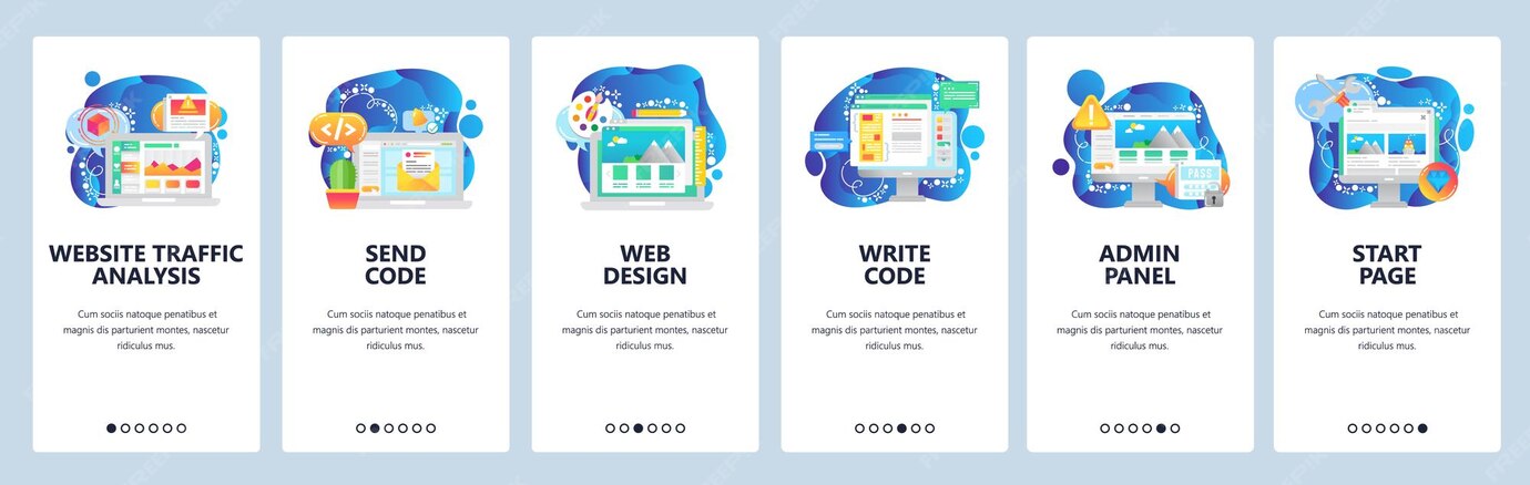 Premium Vector | Mobile app onboarding screens Business analytics coding admin panel dashboard ...