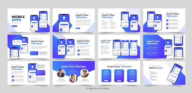 Premium Vector | Mobile app powerpoint template Premium Vector | Mobile app powerpoint template