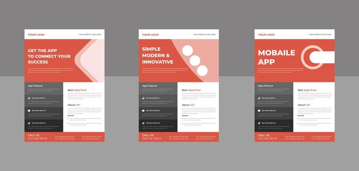 Premium Vector | Mobile app promotion flyer template mobile app flyer ... Premium Vector | Mobile app promotion flyer template mobile app flyer ...